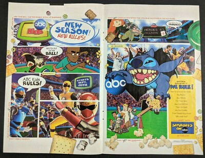 Saturdays on ABC Cartoons Print Ad Poster Art PROMO Power Rangers Kim ...