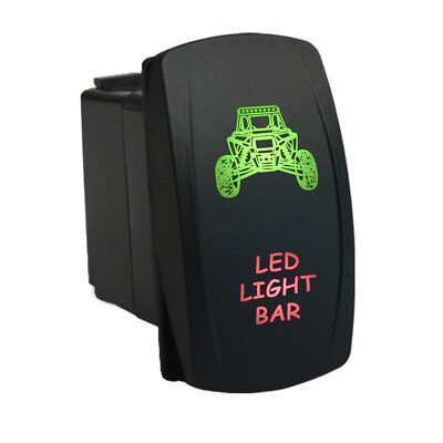LED LIGHT BAR 6B47GR Rocker Switch Laser dual backlit LED green red 12v ...