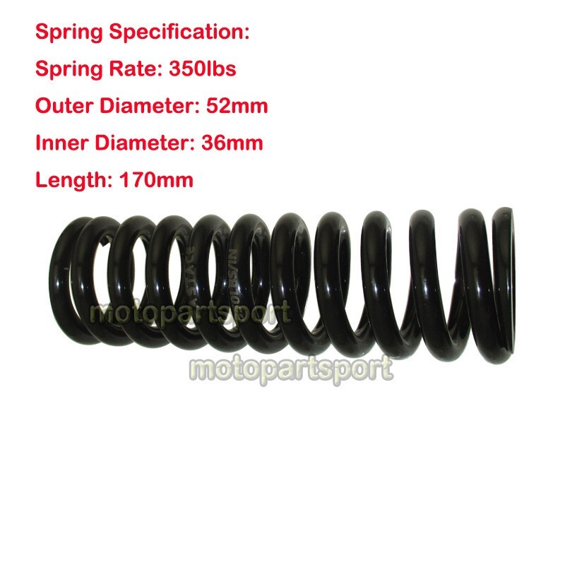 170mm 350lbs Rear Shock Spring Black For 270-290mm Fastace BS-22AR Pit ...
