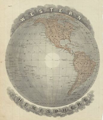 1879 Warren Map of the Western Hemisphere | eBay