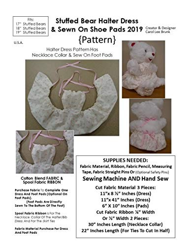 STUFFED BEAR HALTER DRESS AND SEWN ON FOOT PADS PATTERN By Carol Lee ...