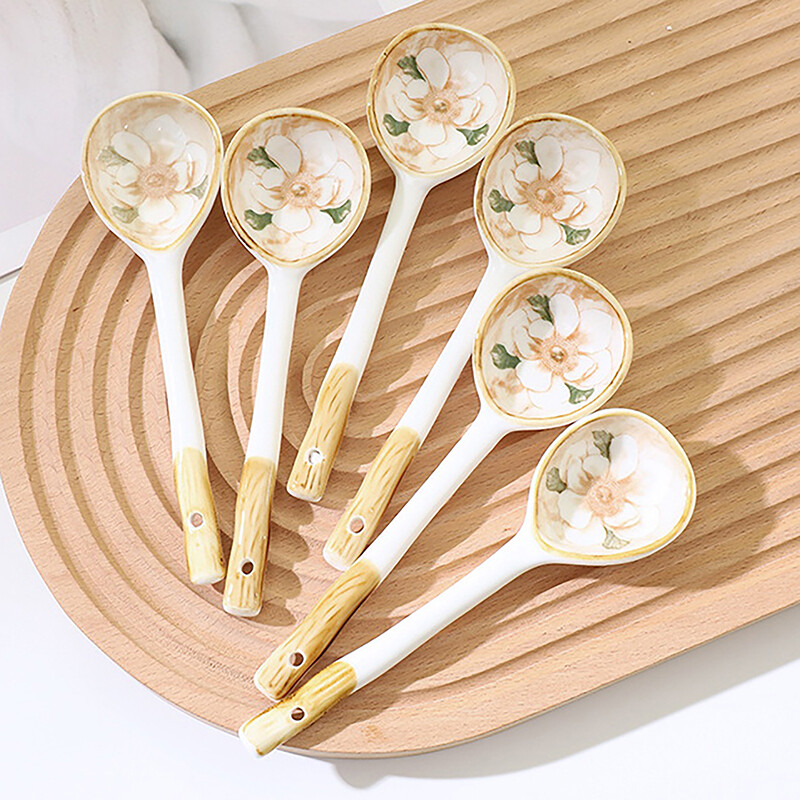 Cute Ceramic Spoon Cute Little Soup Spoon Ice Cream Hand Painted ...
