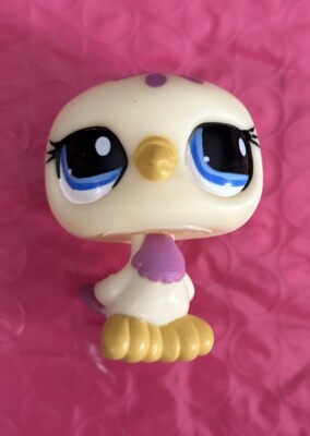 Littlest Pet Shop LPS #1442 Cream Yellow Pigeon Bird Blue Eyes Preowned ...