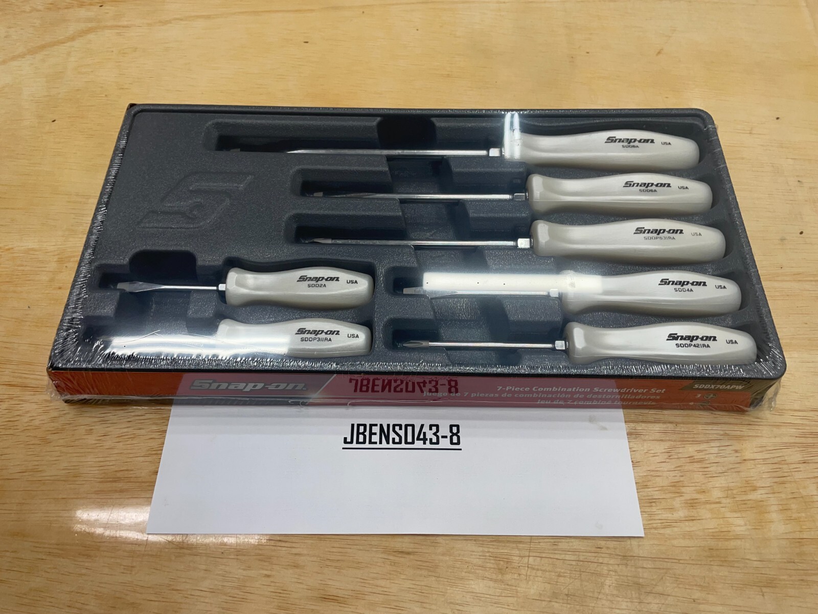 Snap-on Tools 7pc PEARL WHITE Hard Grip Combination Screwdriver Set ...