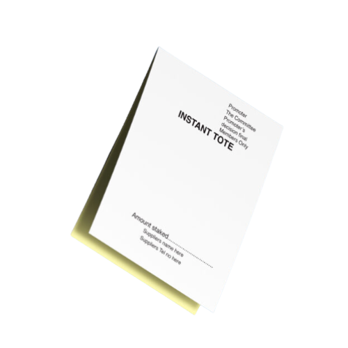 PLAIN INSTANT TOTE TICKETS PACK OF 1000 NCR, TOTE DRAW, FUNDRAISING ...