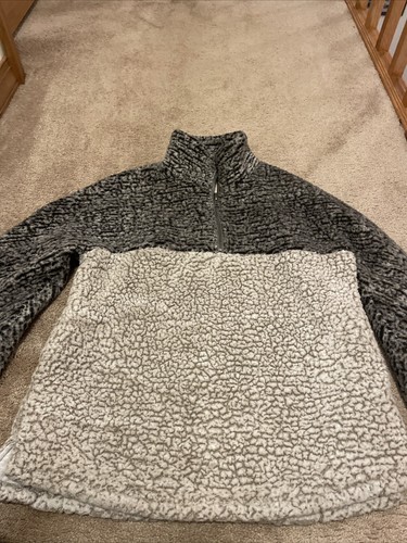 Thread and Supply Wubby Fleece Sherpa Lined Jacket 1/4 Zip Charcoal ...