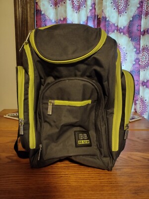 BB Gear 8 Pocket Diaper Backpack Black/Green With Changing Pad NWOT ...