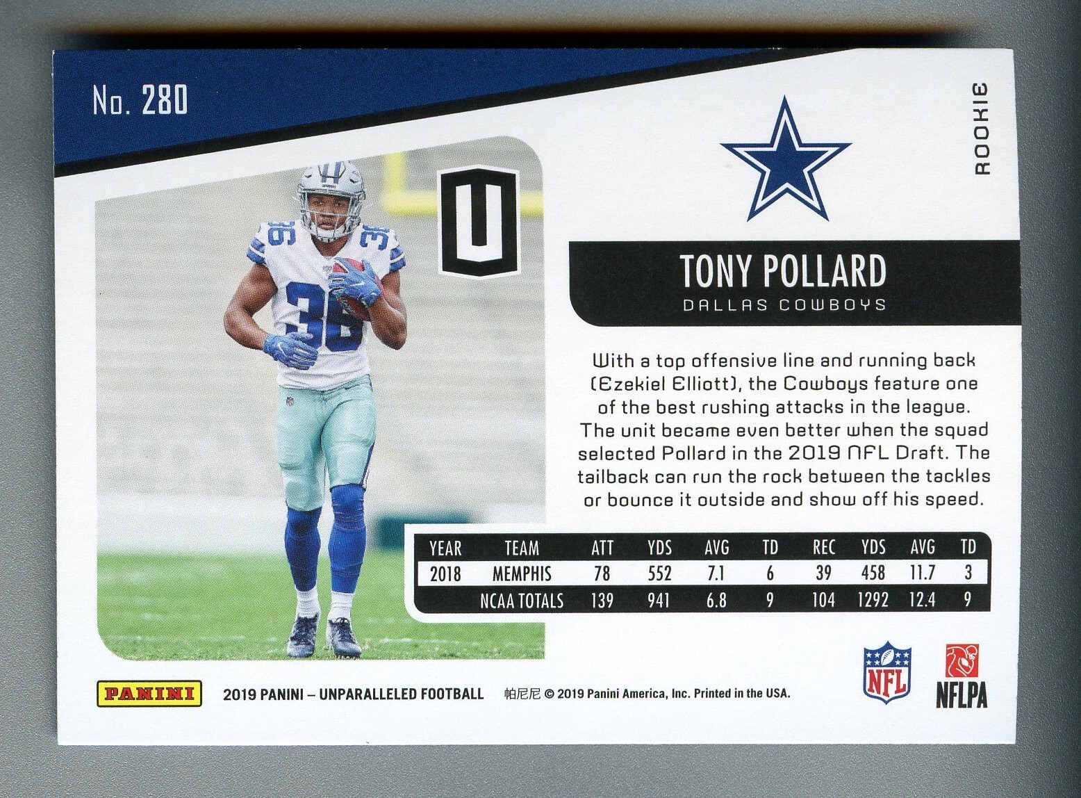 2019 Panini Unparalleled - Rookie #280 Tony Pollard (RC) for sale ...