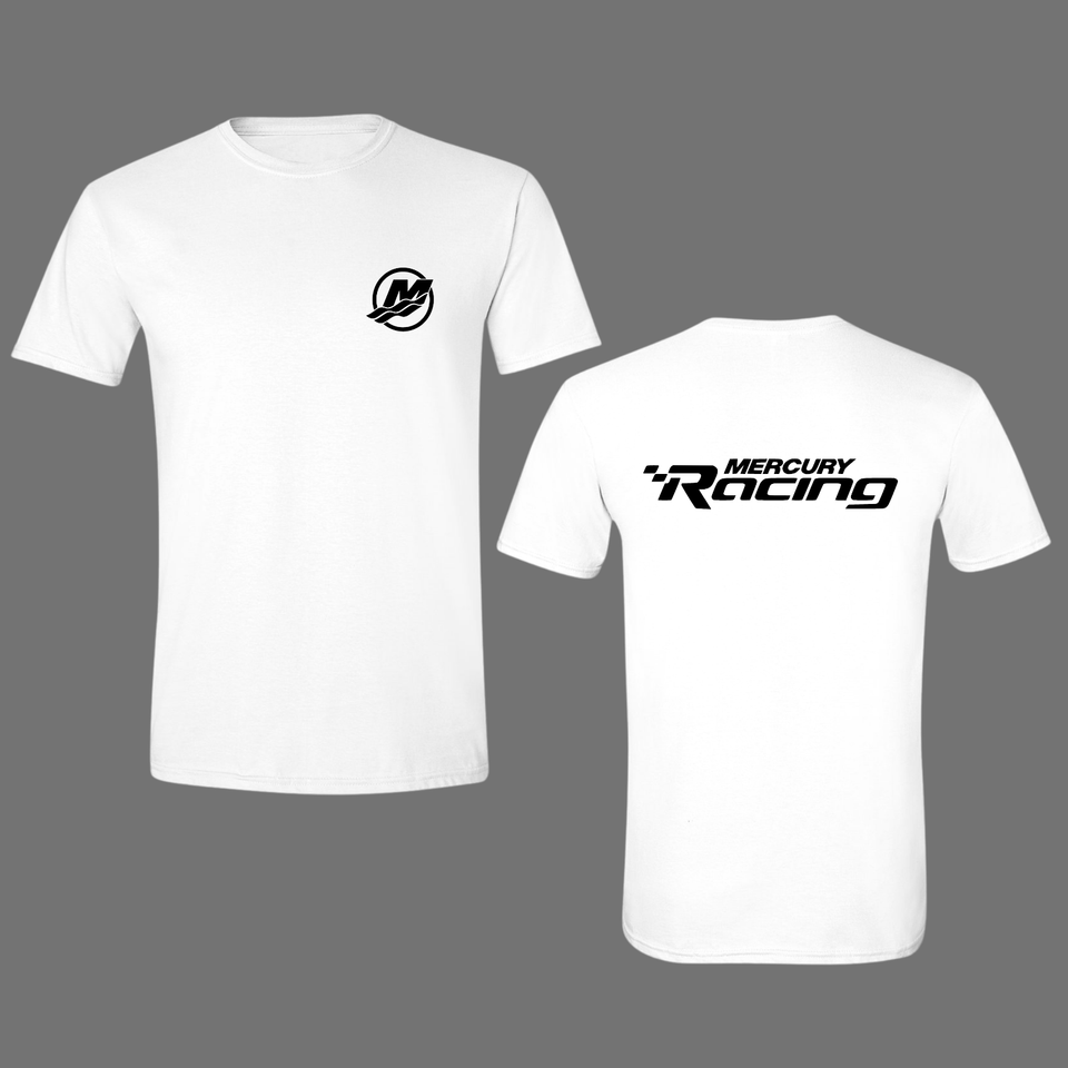 Mercury Mercruiser Boat outboard Racing T-Shirt Free Decal-MORE COLORS ...