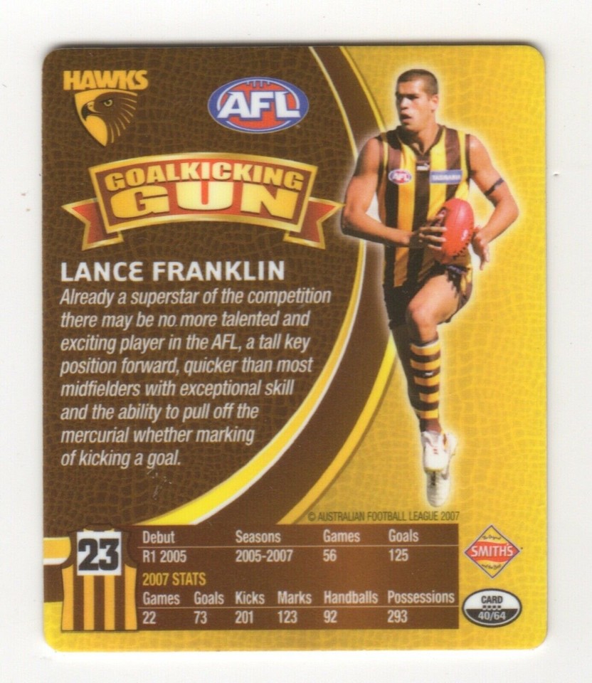 AFL Tazo Cards. Smiths Chips Hot Shots 2008. Modern Legends Lance ...