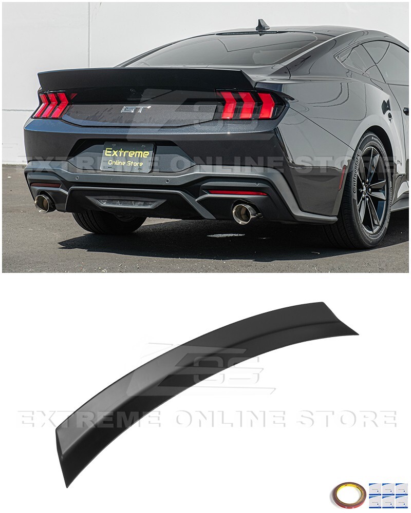 For 24-Up Ford Mustang S650 MATTE BLACK Rear Trunk Lid Ducktail Wing ...
