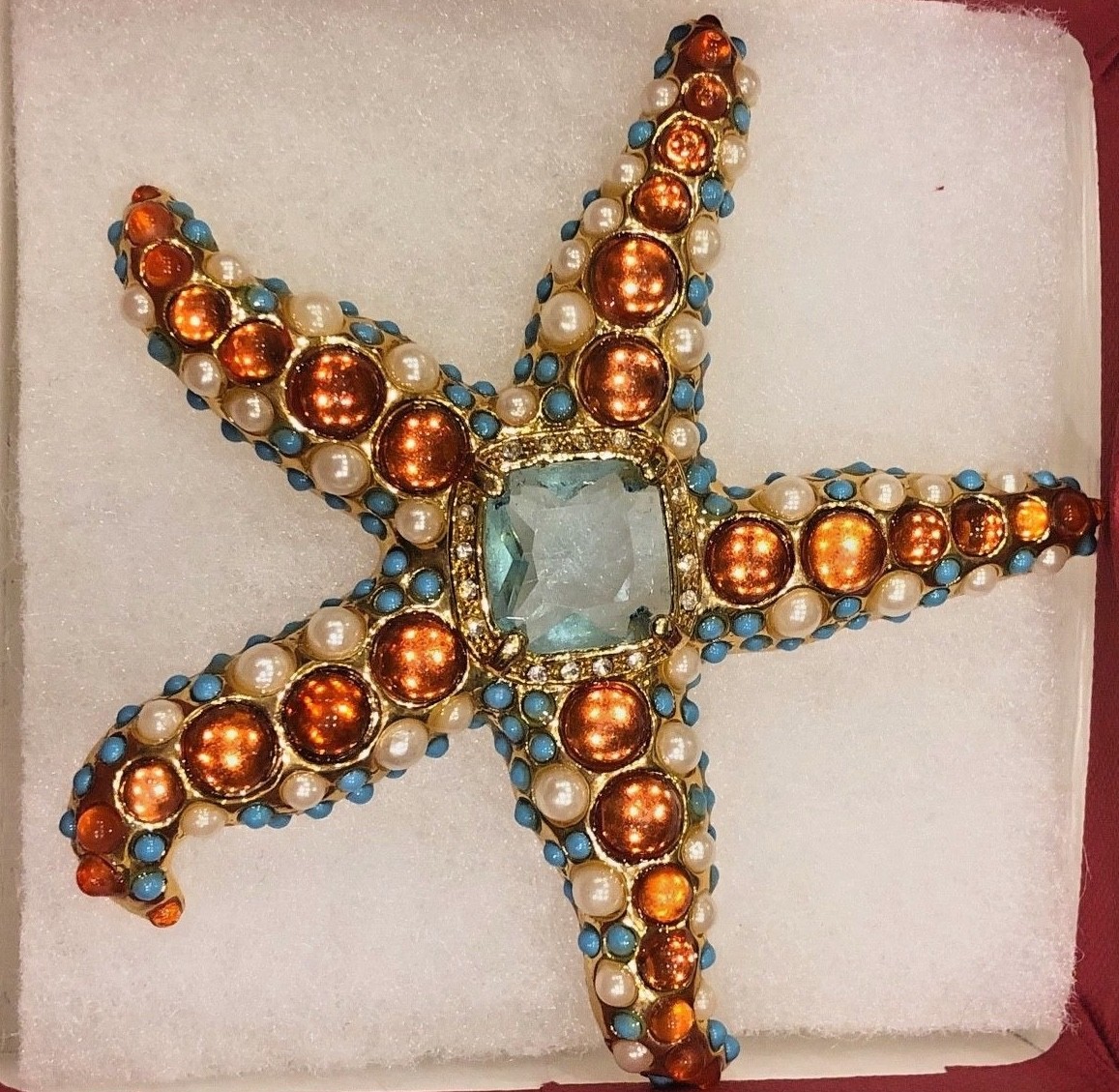 Kenneth Jay Lane KJL Cabochon Starfish Brooch Pin | eBay