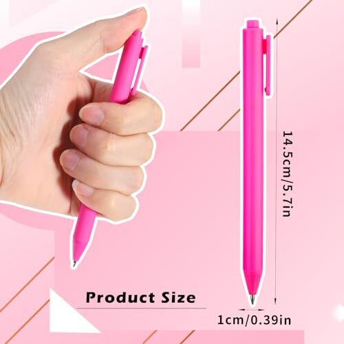 12Pcs Retractable Gel Pens Cute Rose Pink Smooth Writing Ink Pens for ...