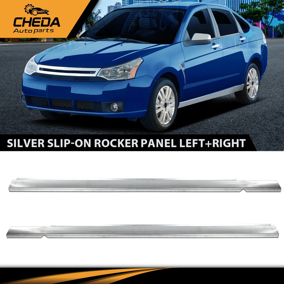 Pair Fit For 2008-2011 Ford Focus Slip-on Rocker Panels Silver Left ...