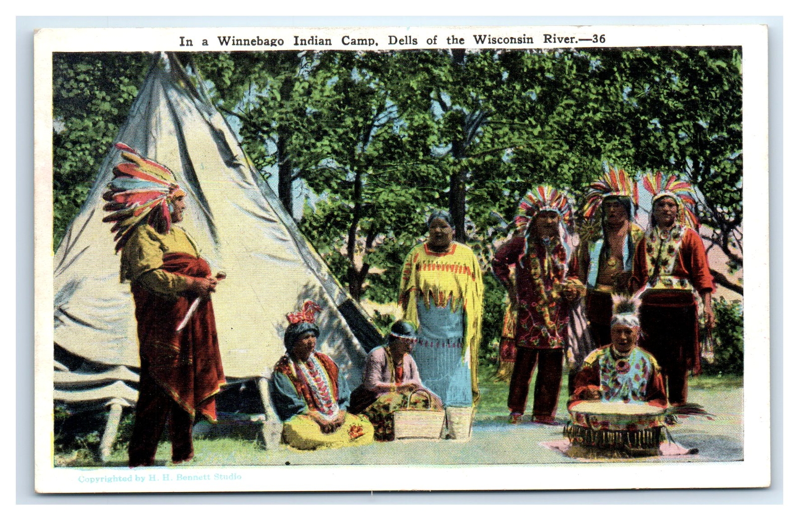 Wisconsin Dells, WI Postcard- WINNEBAGO INDIAN CAMP Native Americans | eBay