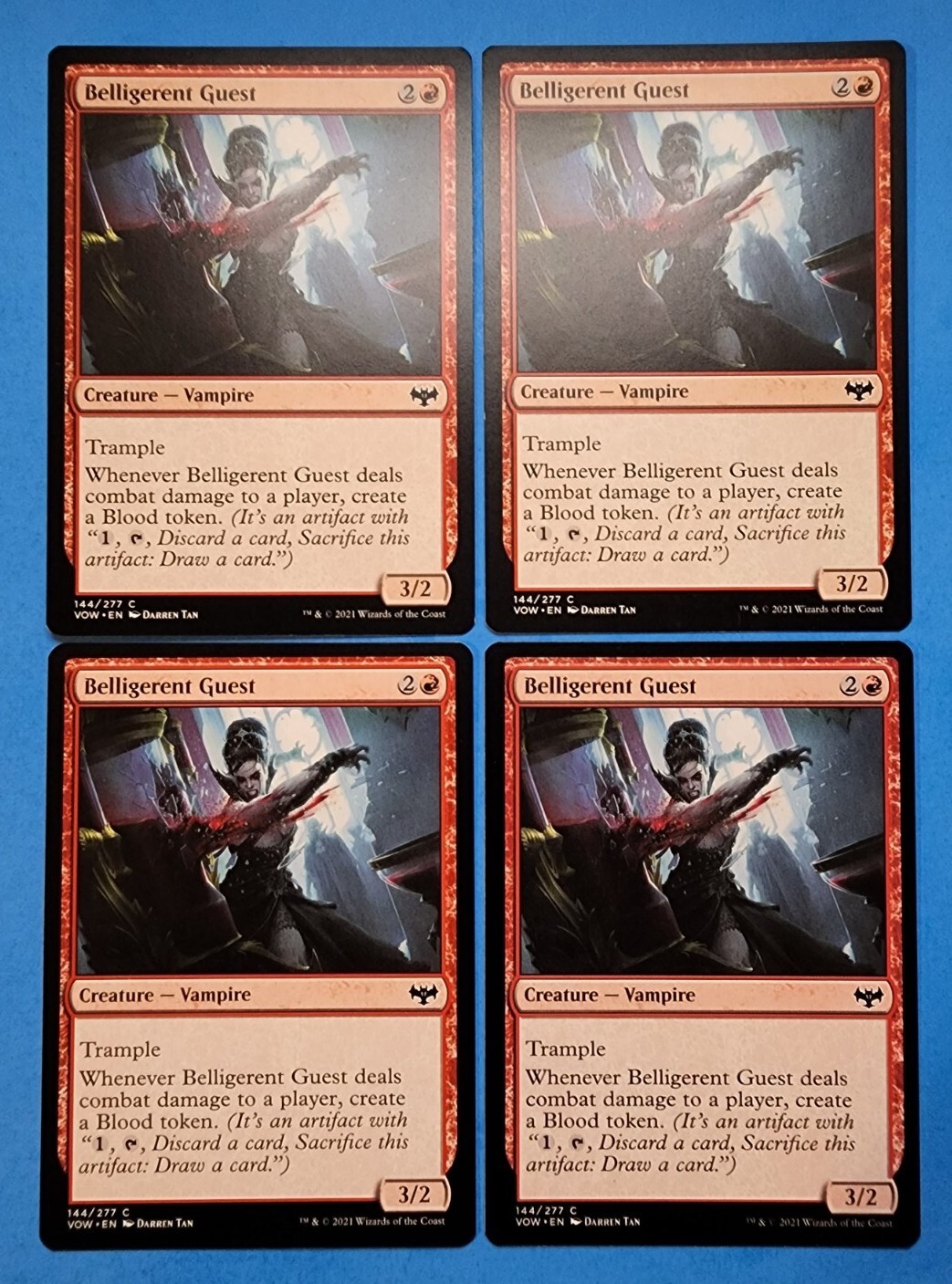4x Belligerent Guest Innistrad Crimson Vow Mtg Magic Card Creature ...