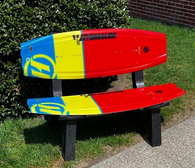 Cyber Monday Red Wake Bench made w/ real Wake Boards & Recycled Plastic ...