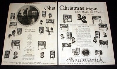 1923 OLD MAGAZINE PRINT AD, BRUNSWICK PHONOGRAPHS AND RECORDS, FOR ...