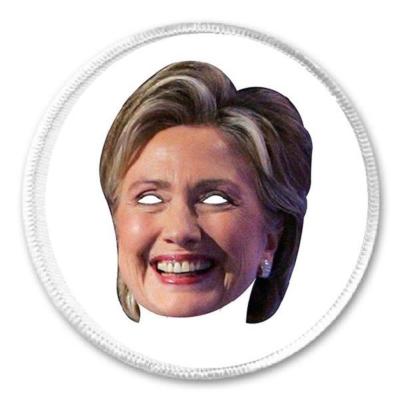 Hillary Clinton Cut Out Eyes - 3" Circle Sew / Iron On Patch Democrat ...