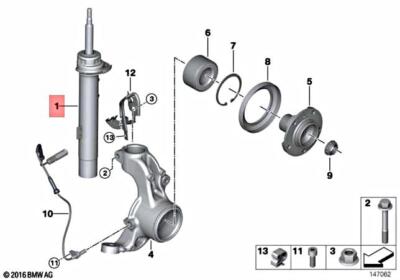 Genuine BMW E90 E90N Sedan Shock Absorber Left Front OEM 31316780193 | eBay