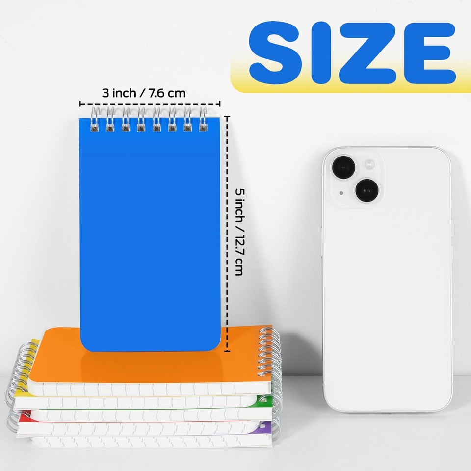 WeLiu Pocket Notebook Bulk 3x5 Inch, 60 Packs Mini Top Bound Spiral ...