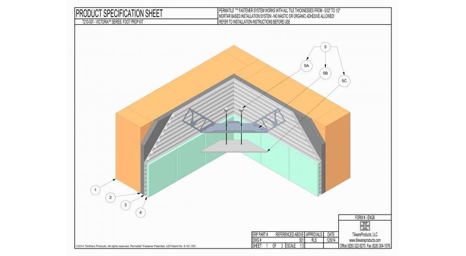 TileWare Victoria Series Corner Foot Prop / Shelf ALL COLORS for Shower ...