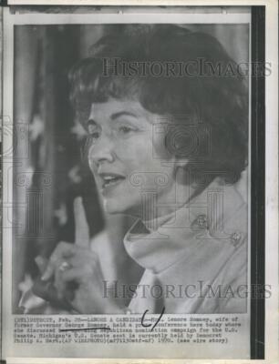 1970 Press Photo Mrs. Lenore Romney, wife of former Governor George ...