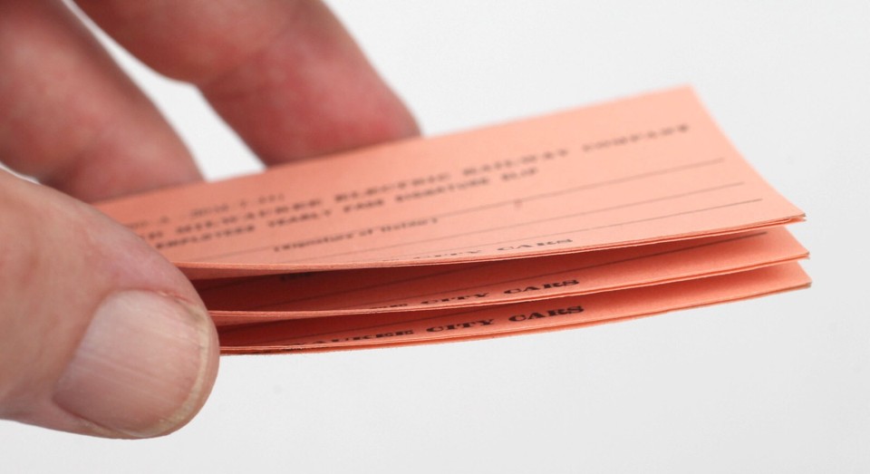 1944 Chicago & Milwaukee Electric Railway Employee Yearly Pass Slip ...