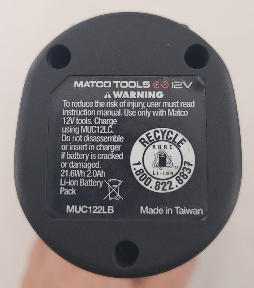 Matco Tools MCL1214IW Infinium 1/4" Impact Wrench W/12V Battery ...