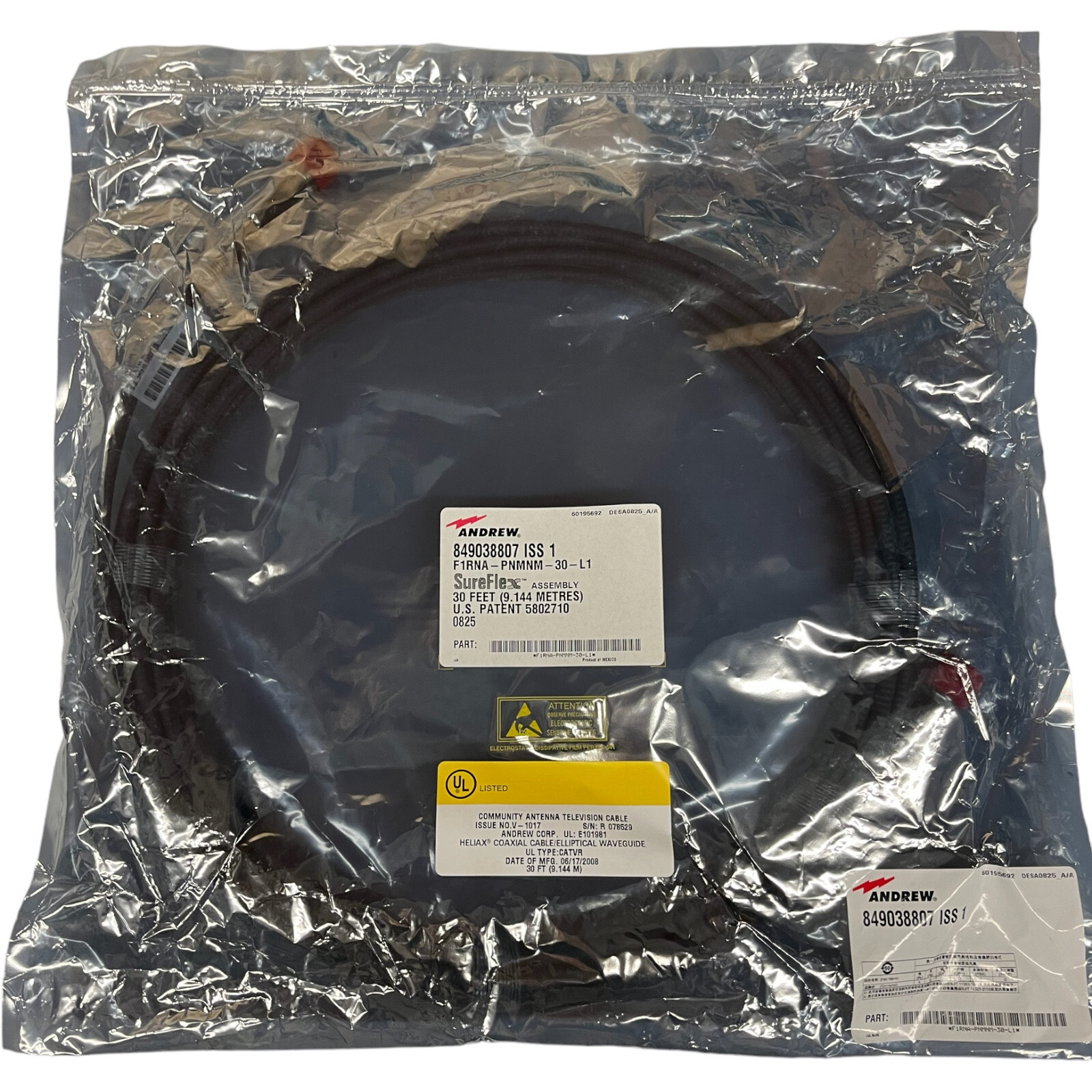Andrew F1rna-pnmnm-30-l1 30 Foot Type N Sureflex Cable for sale online ...
