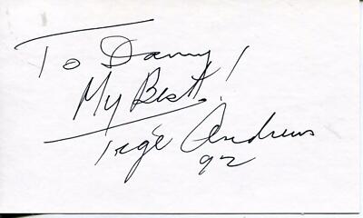 Tige Andrews Autograph Actor The Mod Squad Star Trek & Gunsmoke Signed ...