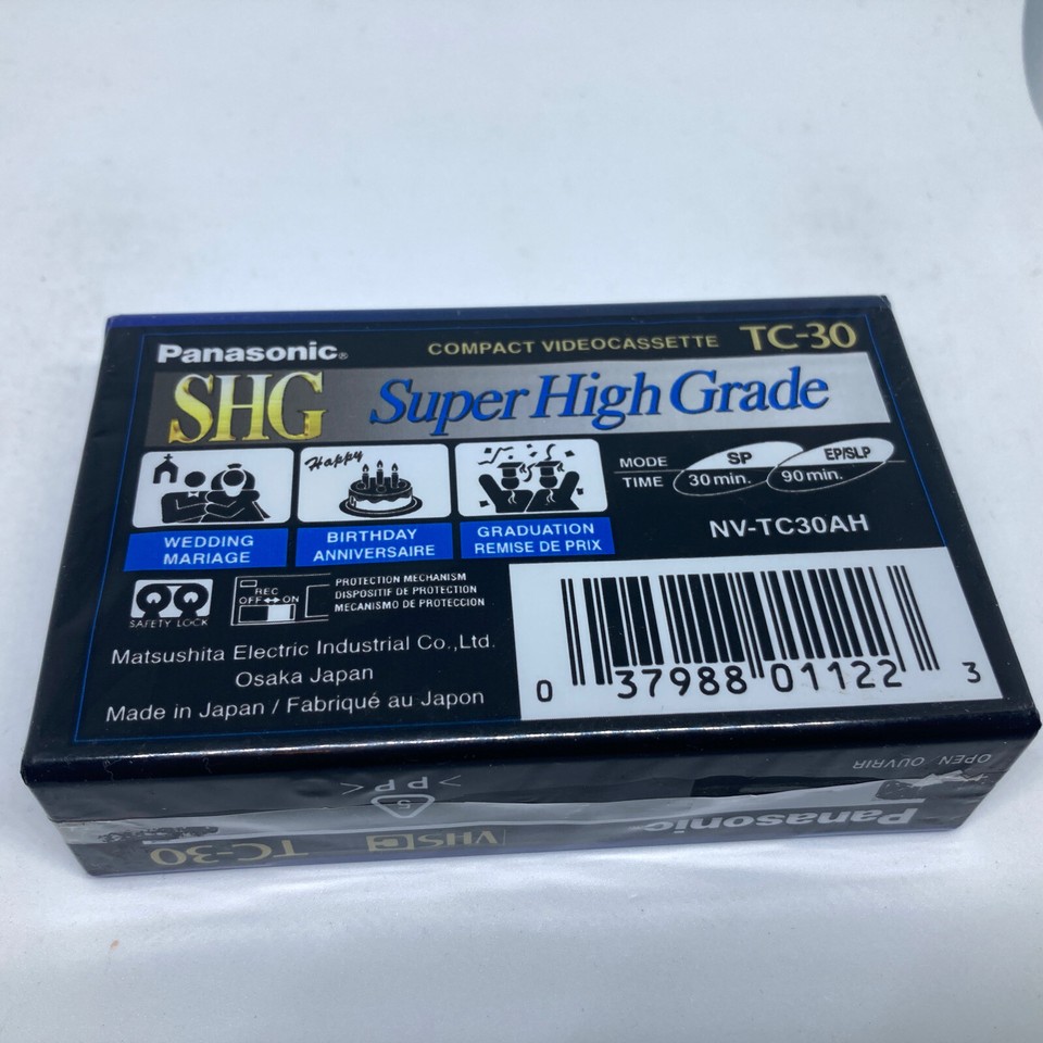 Panasonic TC30 VHS-C Video Cassette Tape Super High Grade 90 Min New ...