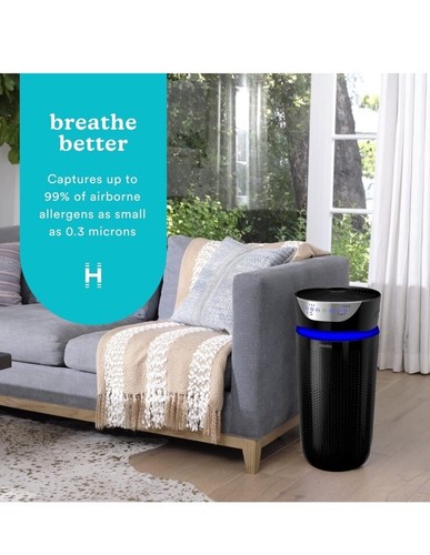Homedics Total Clean Deluxe 5 N 1 Air Purifier HEPA & UV-C for Extra ...