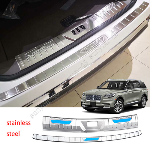 For Lincoln Aviator 2020-22 Inside+Outer Bumper Protector cover sill ...