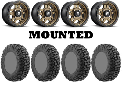 Kit 4 EFX MotoVator Tires 34x9.5-15 on Fuel Anza Bronze D583 Wheels FXT ...