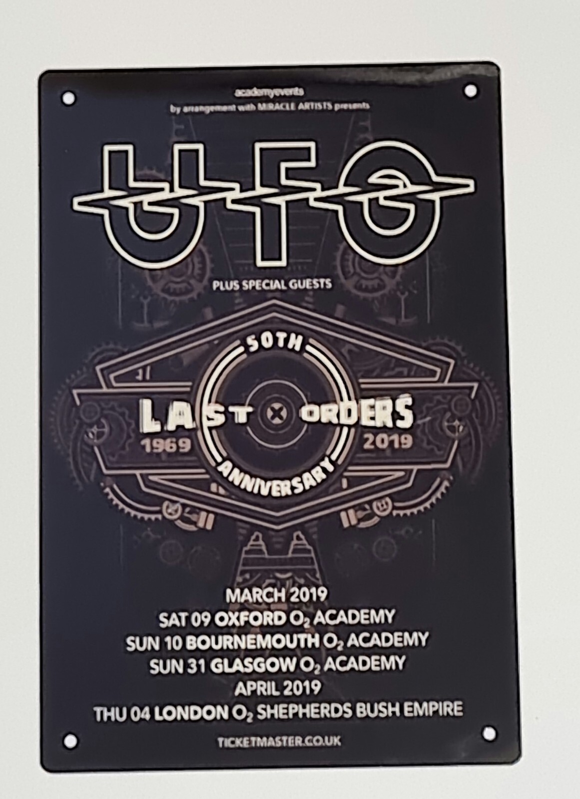 UFO 50TH LAST ORDERS TOUR 2019 8X12 INCH METAL SIGN POSTER | eBay UK