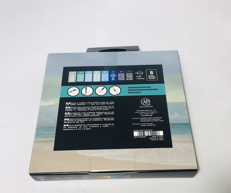 POSCA Cool Tone 8 Colors Set- 2.5mm Water Based | eBay