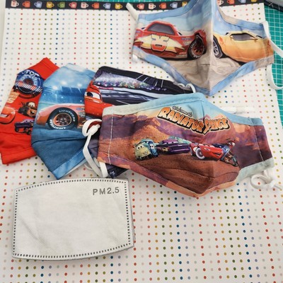 5 Washable face mask Cars Boys kids size 2-6yrs | eBay