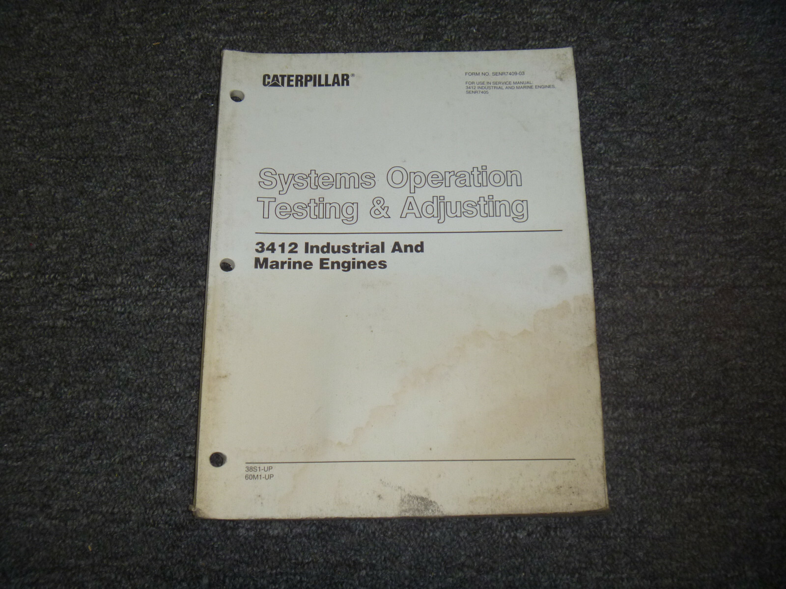 CAT Caterpillar 3412 Engines Systems Testing Adjust Service Repair ...