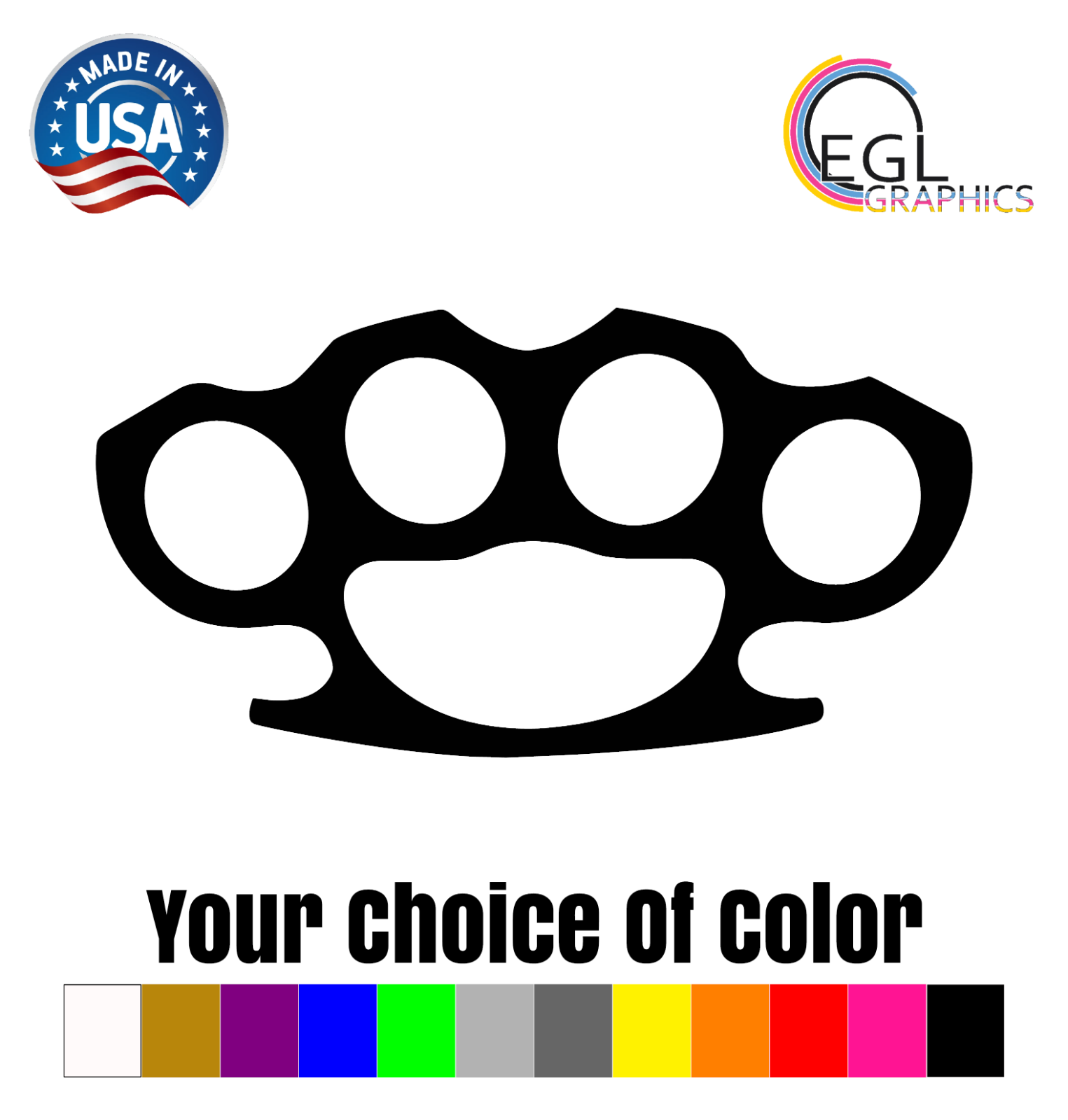 Brass Knuckle Decal Multiple Colors Available Defense Fight Swing Thug ...