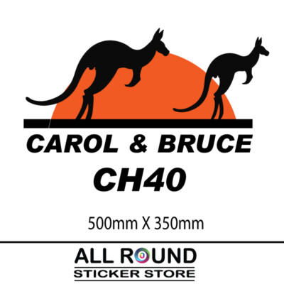 Custom name and UHF Channel sticker with Kangaroo decal RV Motorhome ...