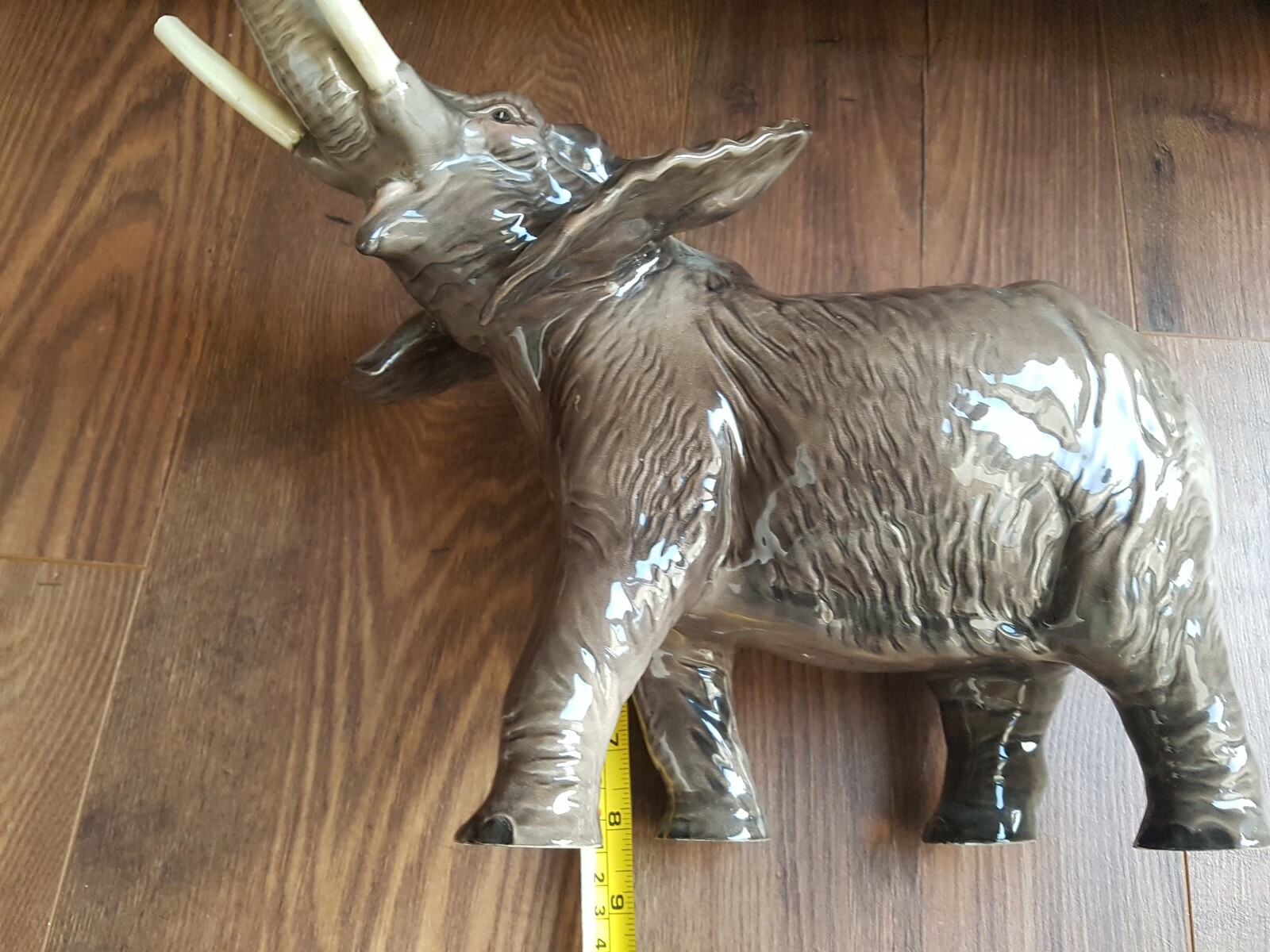 Large Beswick Elephant Satin Matt Glaze 36cm long damage to trunk and ...