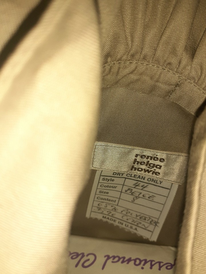 Renee Helga Howie Long Coat Beige Jacket Sz 8 | eBay