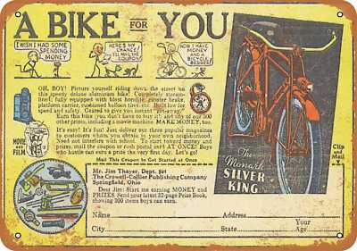 METAL SIGN - 1940 Monarch Silver King Bicycle -- Vintage Look | eBay