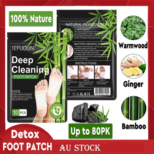 Detox Foot Patches Bamboo Pads Natural plant Toxin Removal Sticky ...