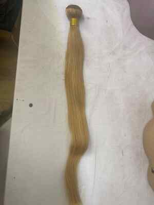 100% Human Hair Weave #27 Blonde Hair Extensions 1 Bundles 22 inch 100G ...