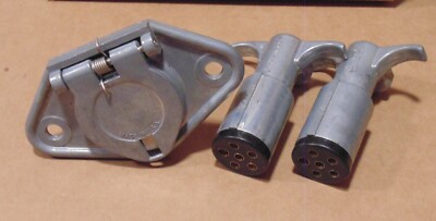 6 Way Round Split Pin Socket & 2 MALE 6 Way Split Pin Trailer Wiring ...