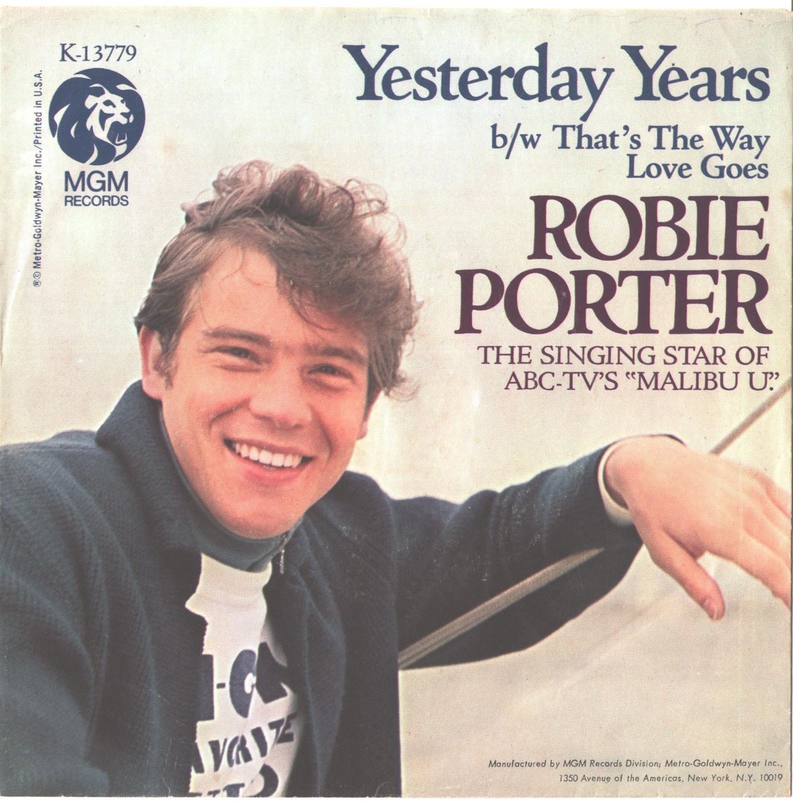 ROBBIE PORTER--PICTURE SLEEVE ONLY--(YESTERDAY'S YEARS)----PS---PIC ...
