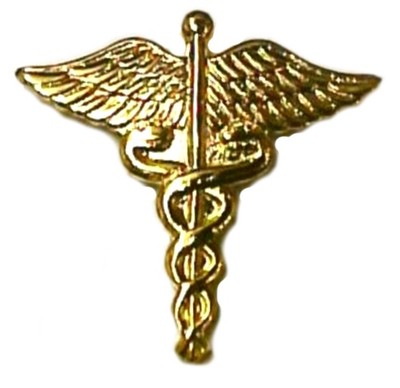Caduceus Lapel Pin Tac Military Medical Officer Insignia Emblem Gold ...