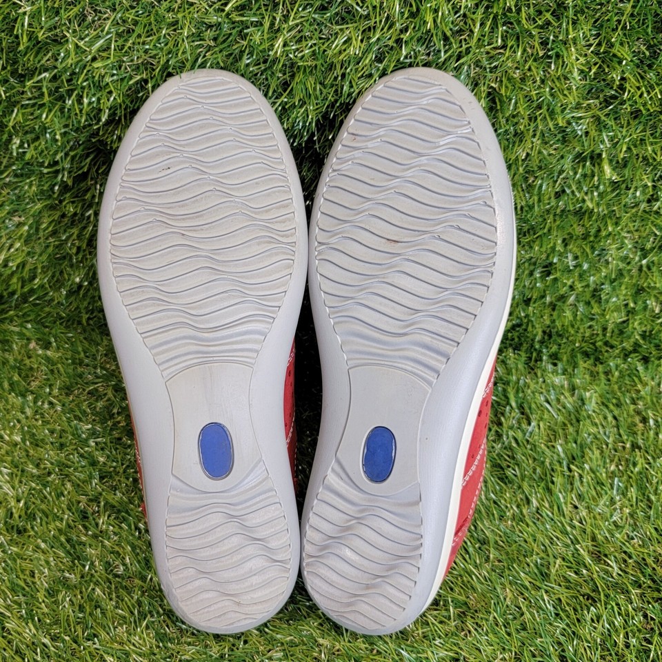 Women's Medicus " HANNE" Red Suede Sneakers Size 7.5 UK/ 9 US Made In ...